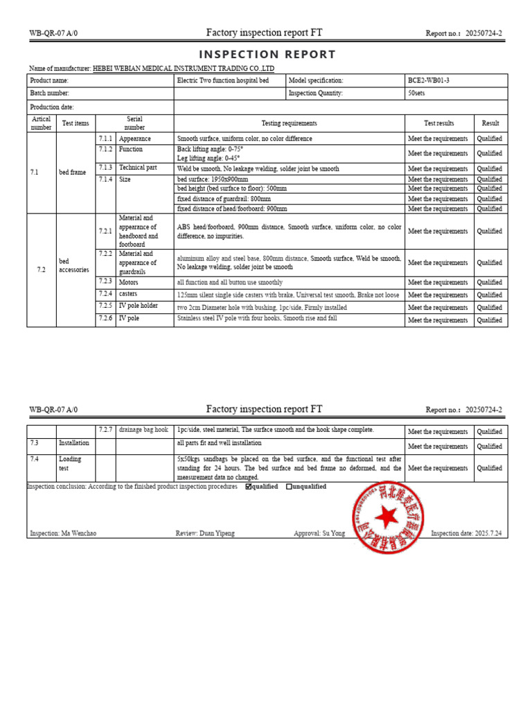 Inspection Report BCE2 WB01 1 | PDF | Welding | Construction