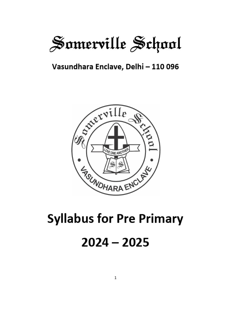 Pre Primary Syllabus Booklet 2024-2025 | PDF