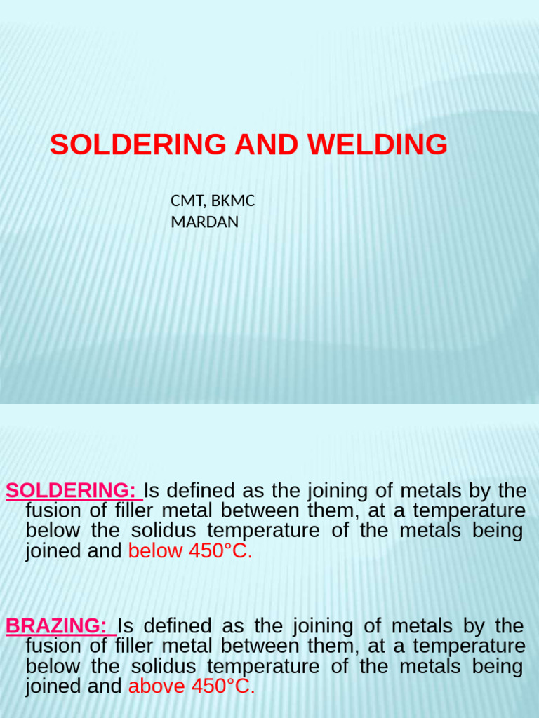 Soldering and Welding Techniques Explained | PDF | Soldering | Welding