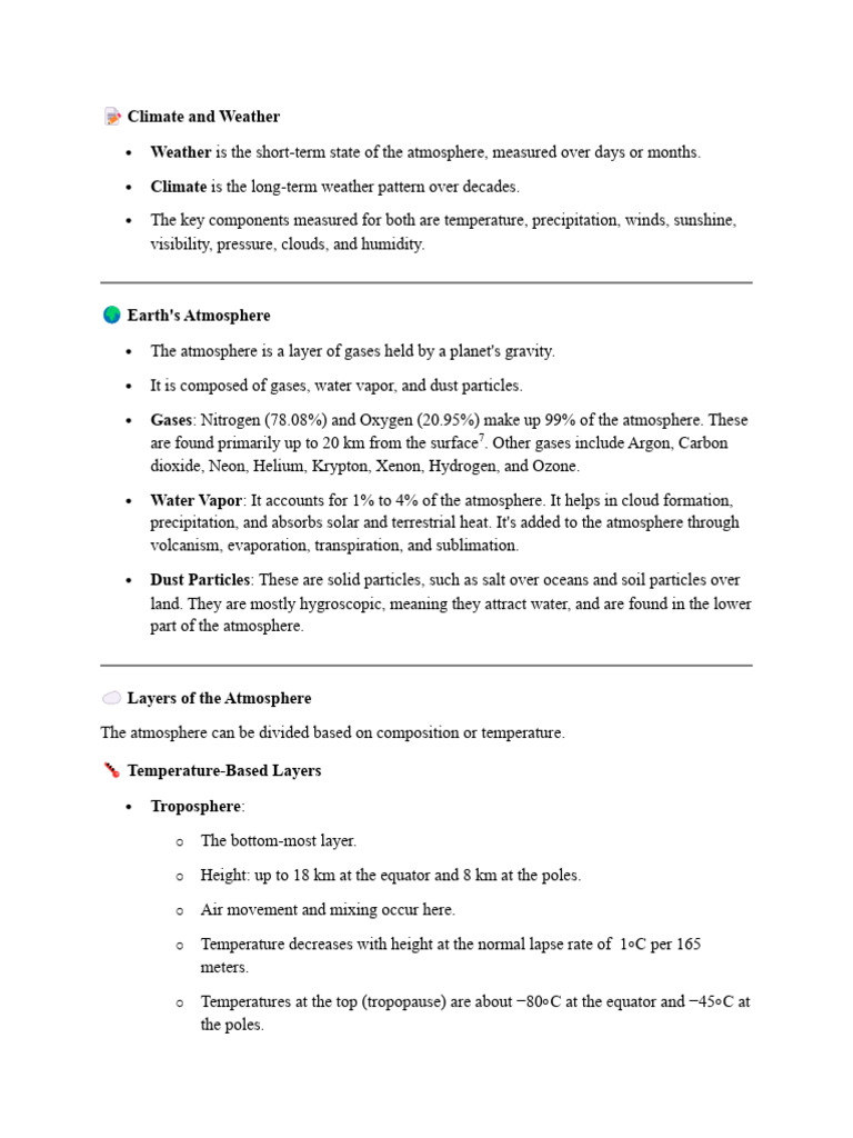 Understanding Climate and Weather Basics | PDF | Atmosphere Of Earth ...
