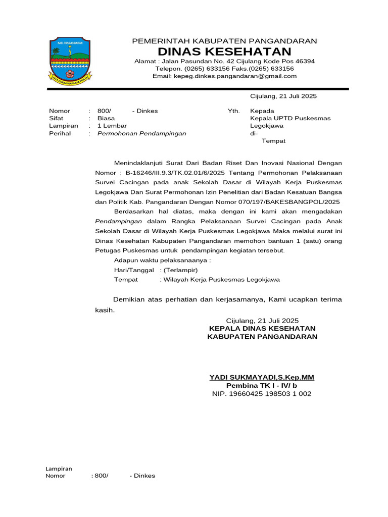 Surat Pendampingan Brin | PDF