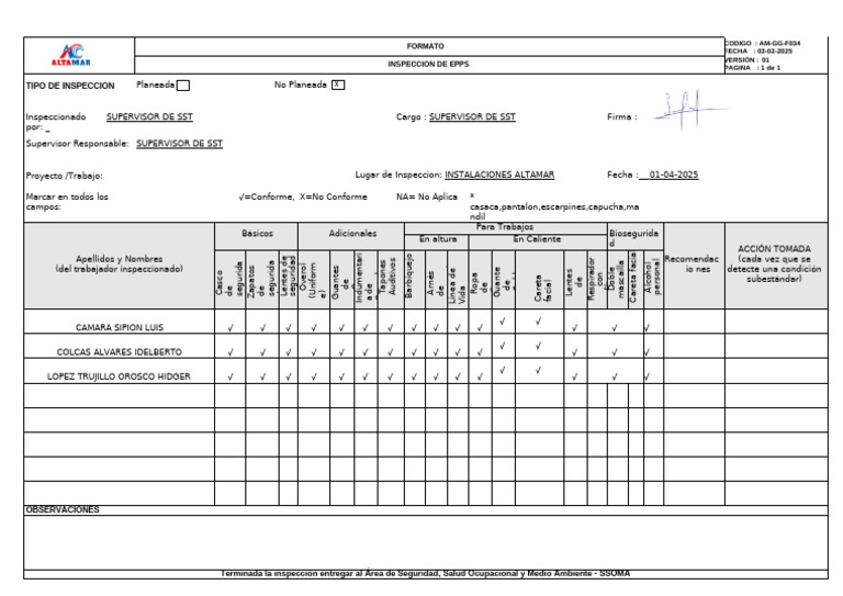 Am-Gg-F034 Inspeccion de Epps | PDF