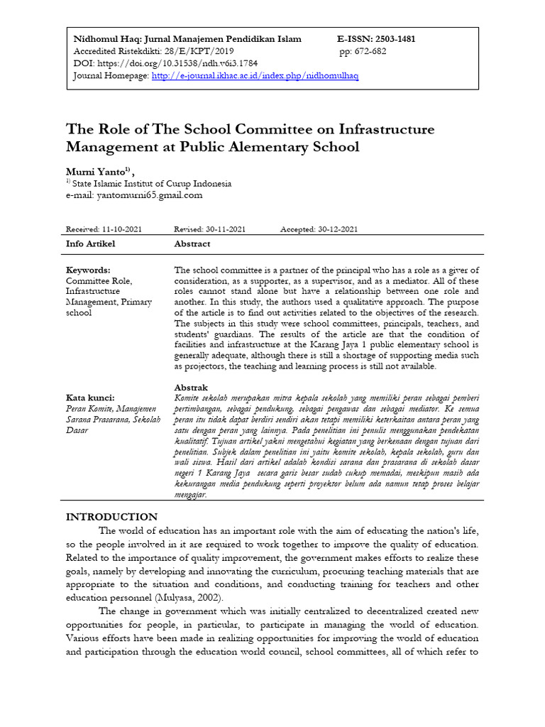 School Committee's Role in Infrastructure | PDF | Infrastructure | Schools