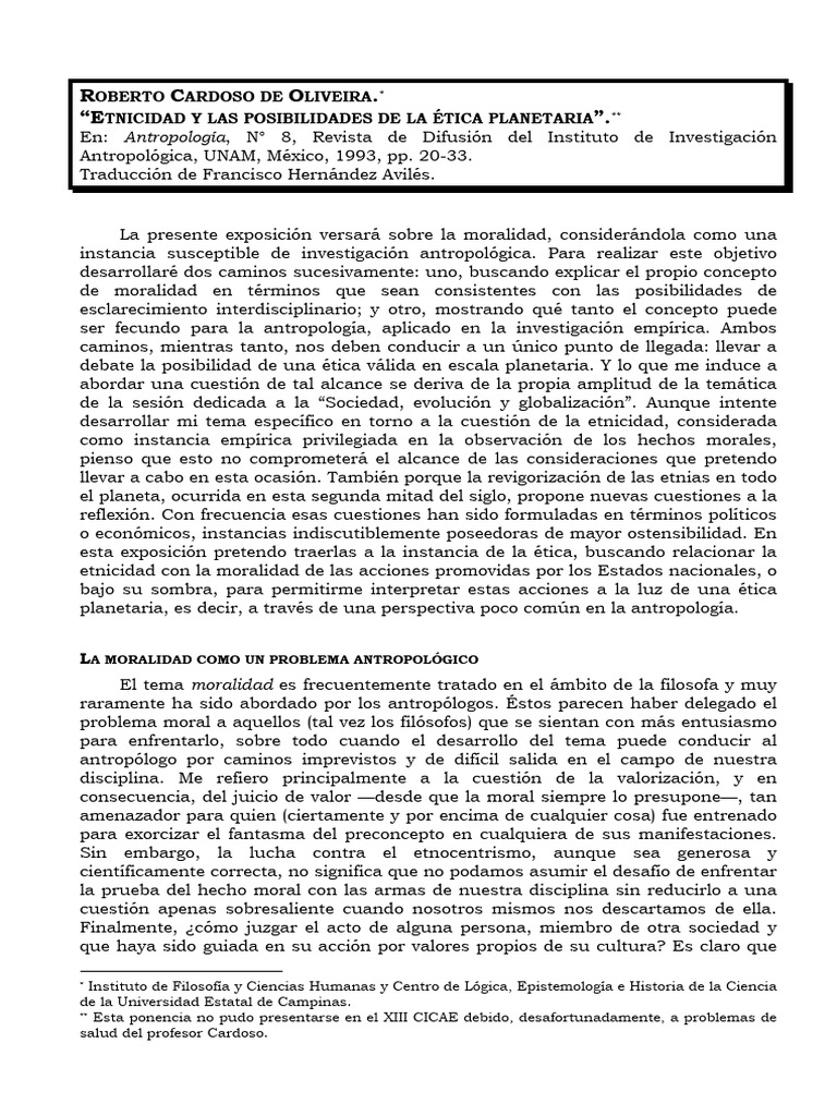 Cardoso-de-Oliveira 1993 Etnicidad-Y-Las-Posibilidades-De-La-Etica ...