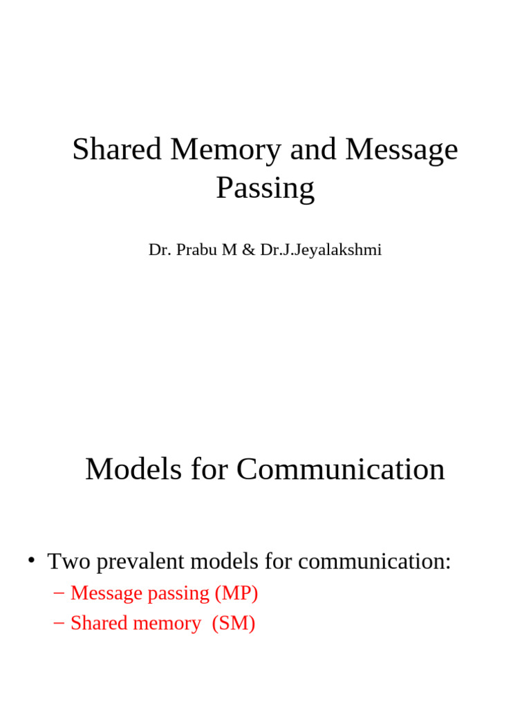 1 - 2 - Shared Memory and Message Passing Systems | PDF | Message ...
