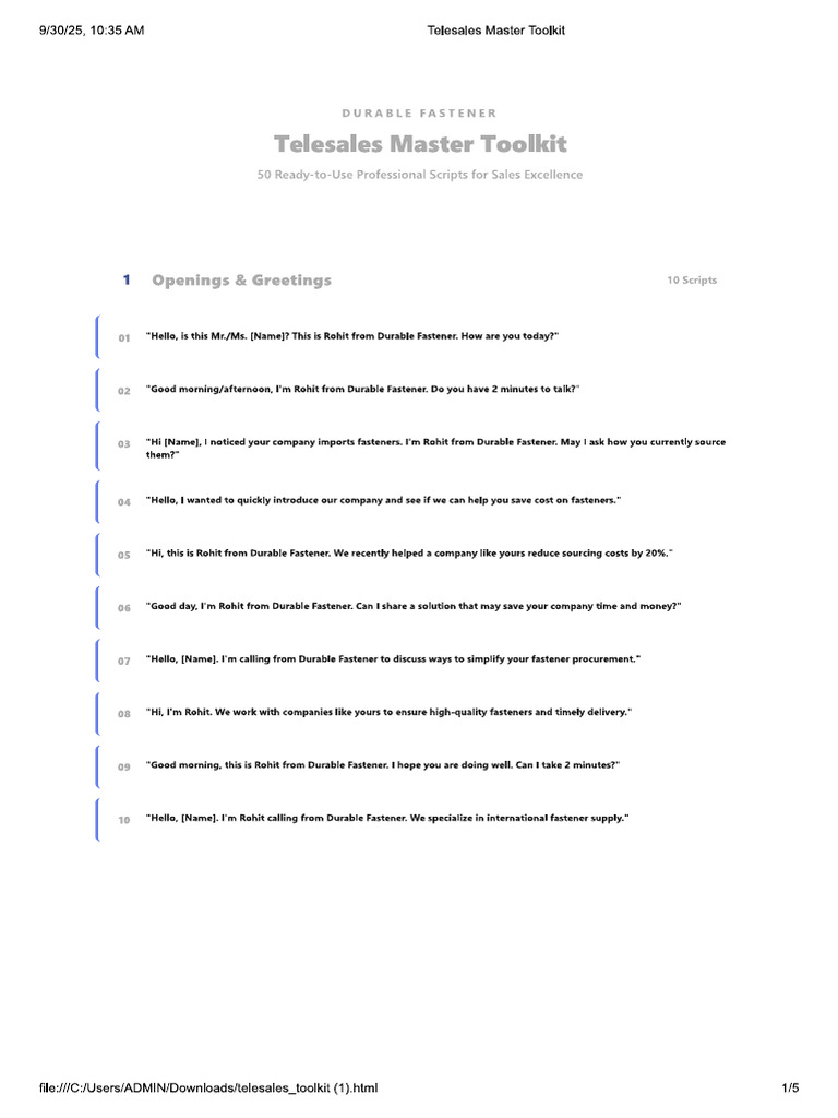Export Call Professional Scripts.. | PDF