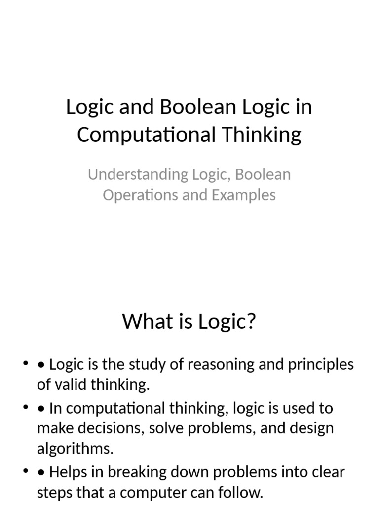 Logic Boolean Logic | PDF