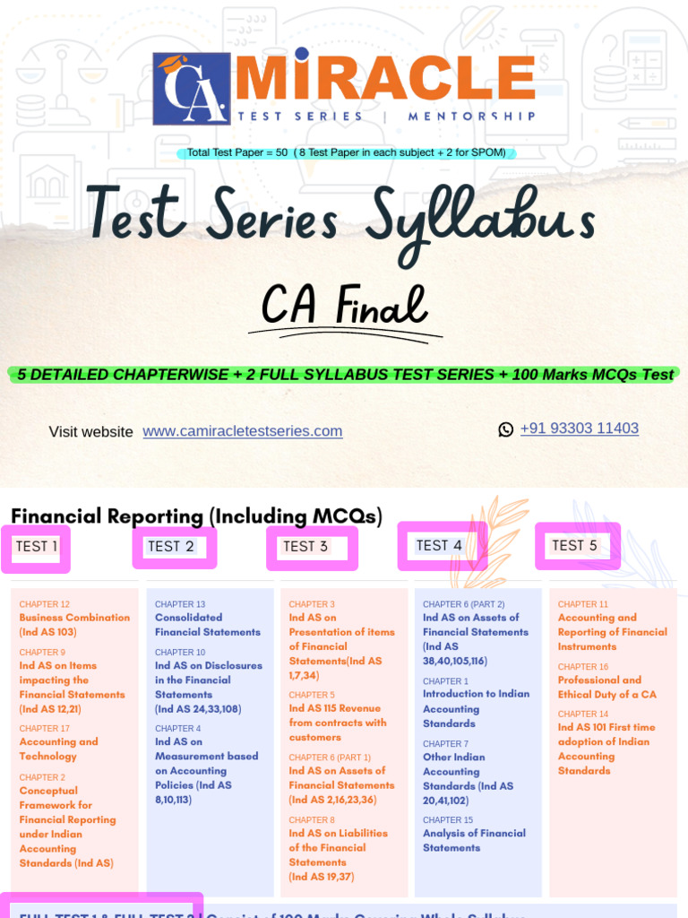 CA Final Test Series Syllabus Guide | PDF | Value Added Tax | Taxes