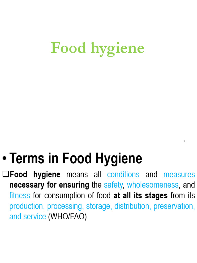Introduction For Hygiene - Quality and Safety | PDF | Food Preservation ...