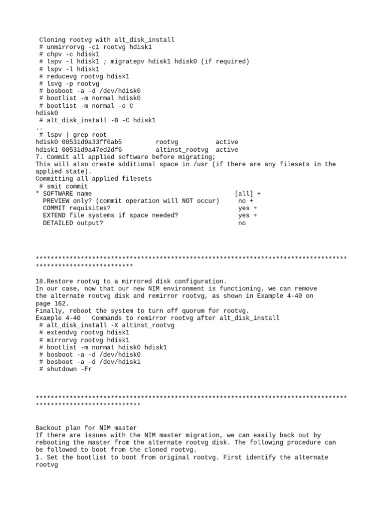 Cloning rootvg with alt_disk_install Guide | PDF | File System ...