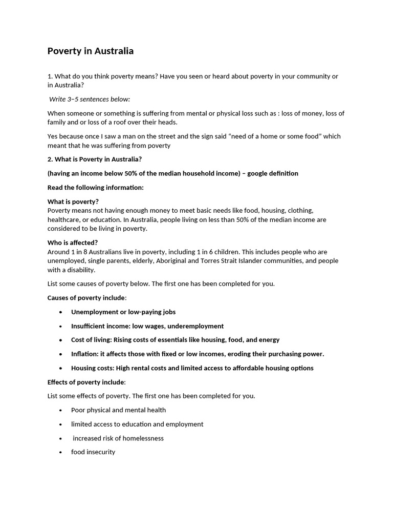 Understanding Poverty in Australia | PDF | Cost Of Living | Poverty