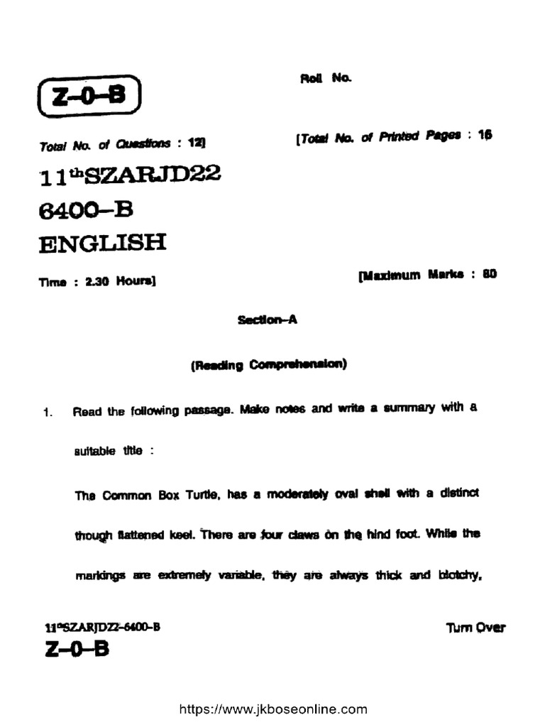 JK Bose Class 11 English 6400 B 2022 | PDF