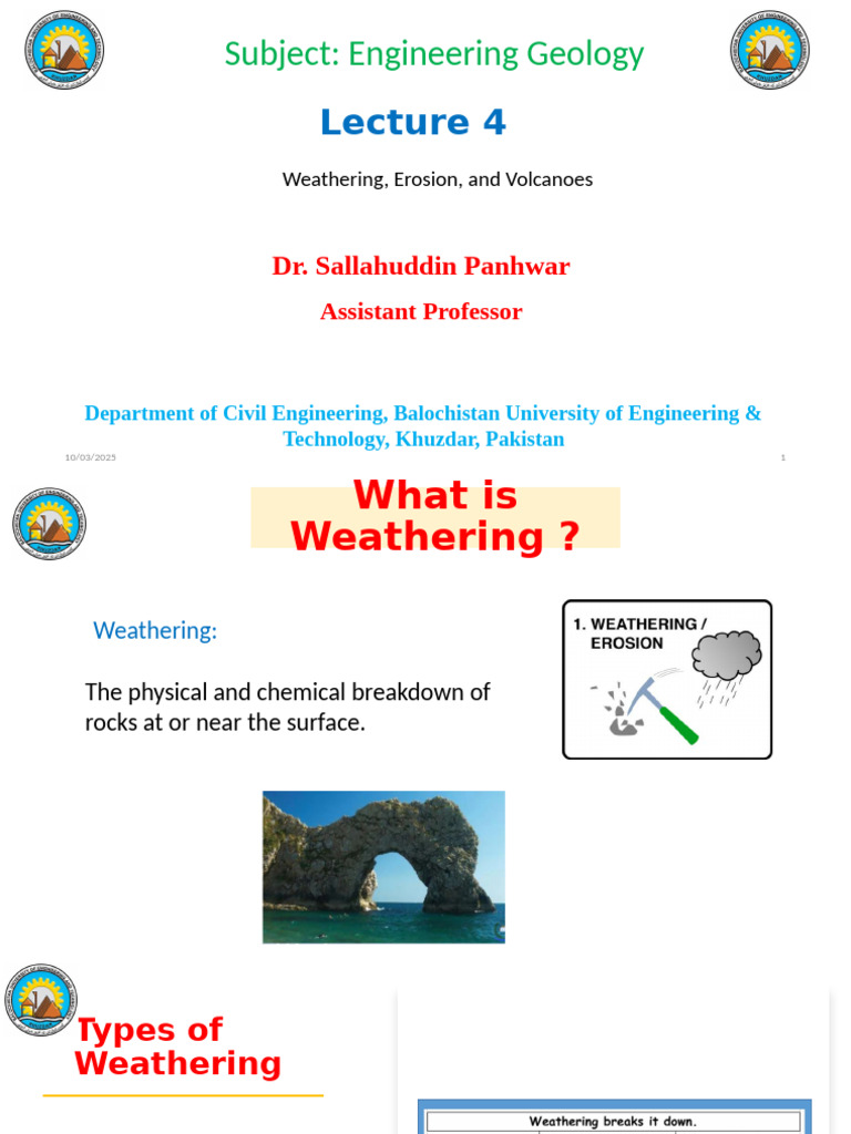 Engineering Geology 4 | PDF | Weathering | Volcano