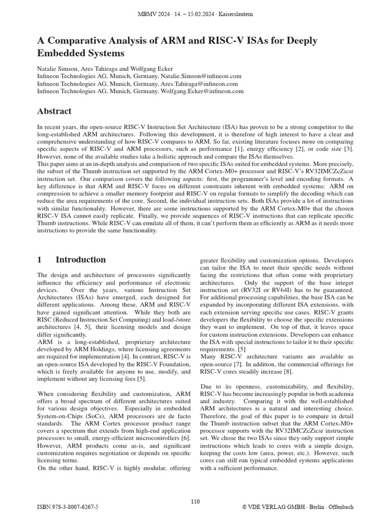 ARM vs RISC-V: ISA Comparison for Embedded | PDF | Computer ...
