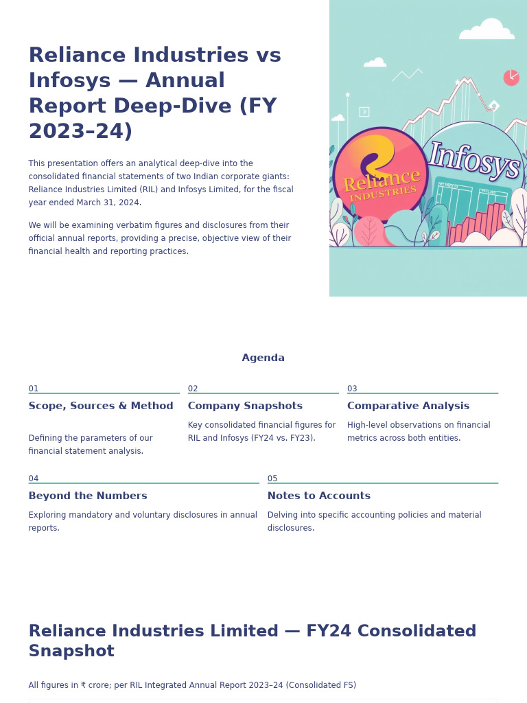 Reliance Industries Vs Infosys Annual Report Deep Dive FY 2023 24 | PDF ...