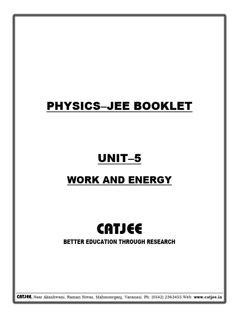 Work Energy and Power (Booklet) | PDF | Force | Friction