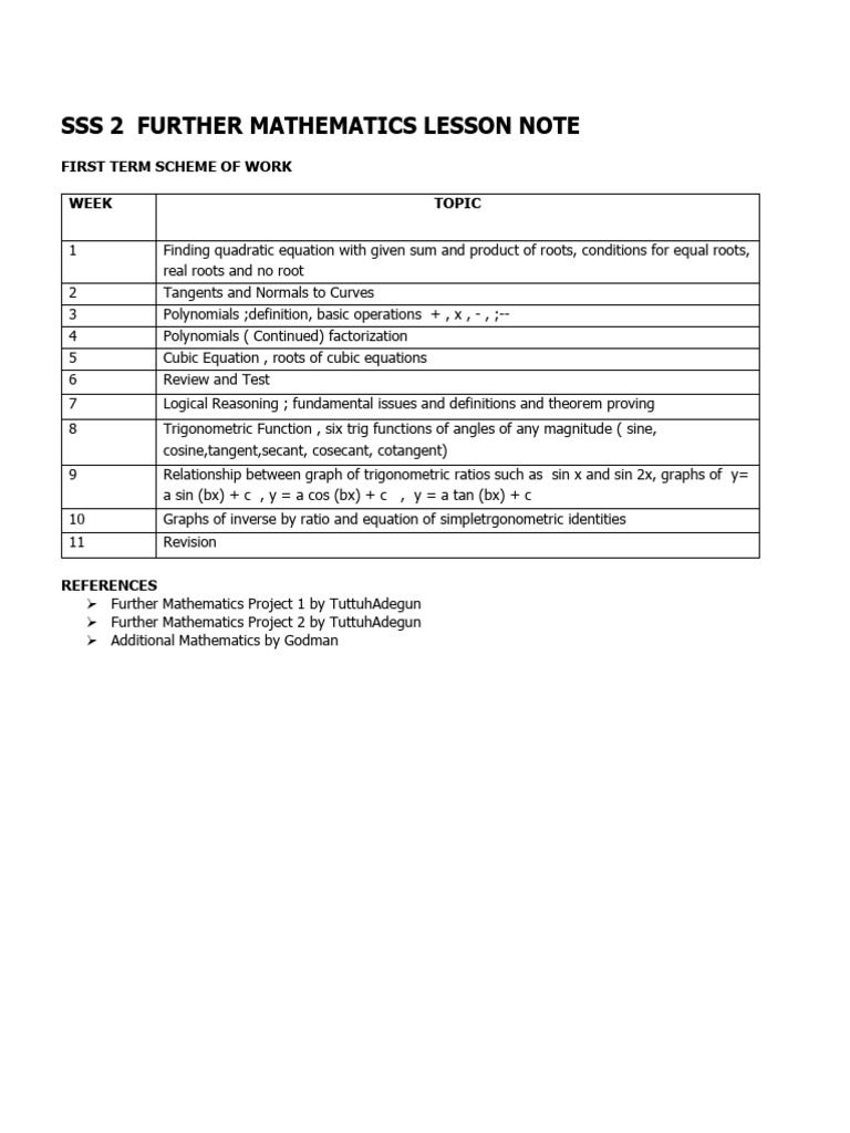 Solving Quadratic Equations in SS2 | PDF | Trigonometric Functions ...