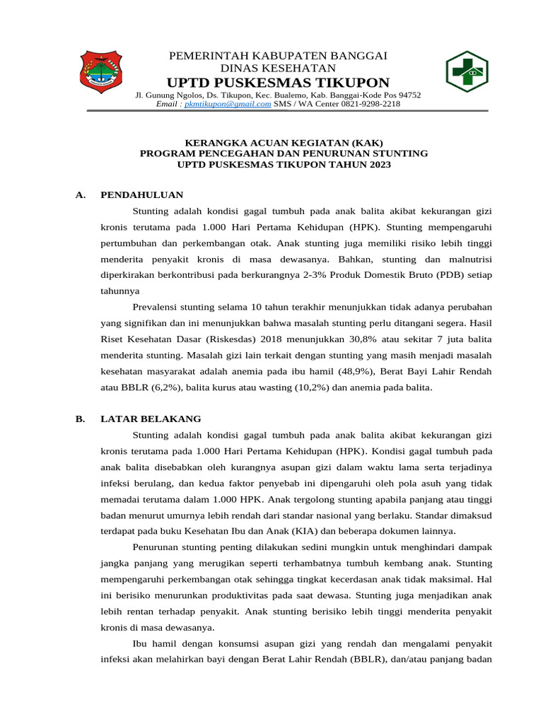 Program Penurunan Stunting 2023 | PDF
