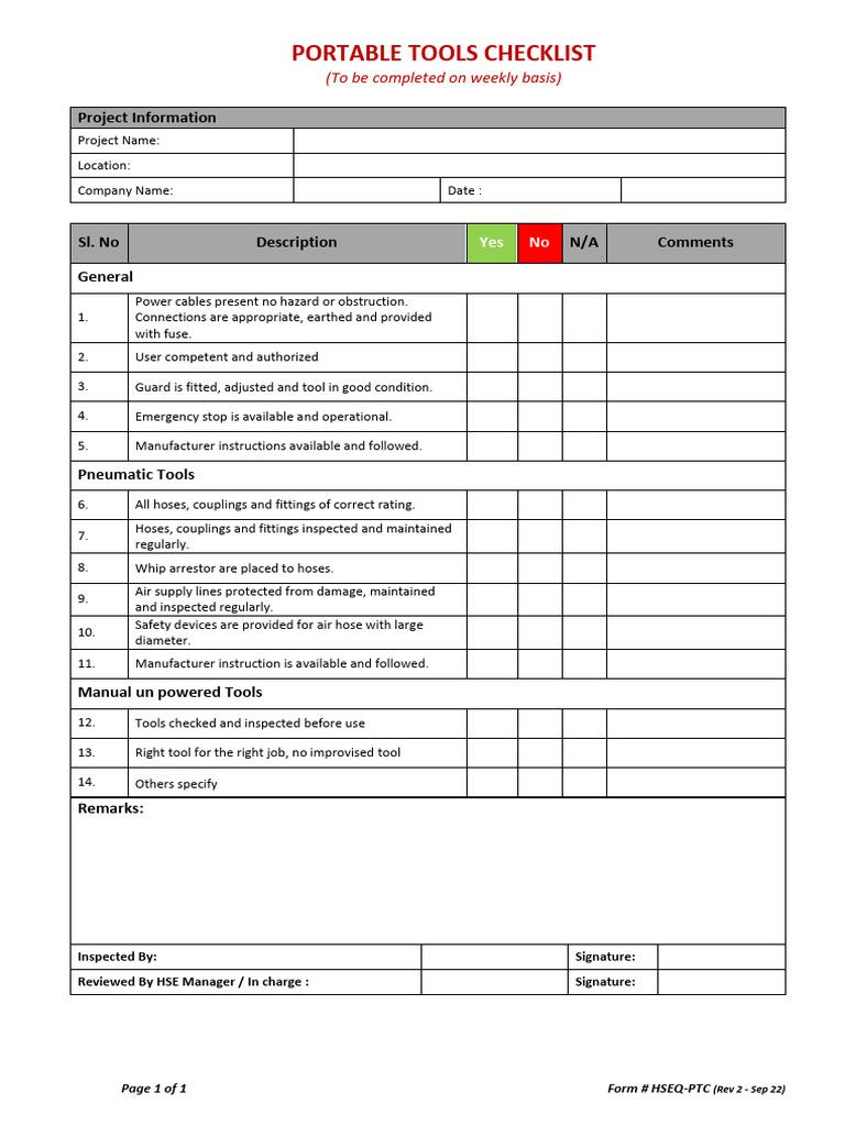 Portabletoolschecklistformhseq Ptcrev2 230424064126 9af6f541 | PDF