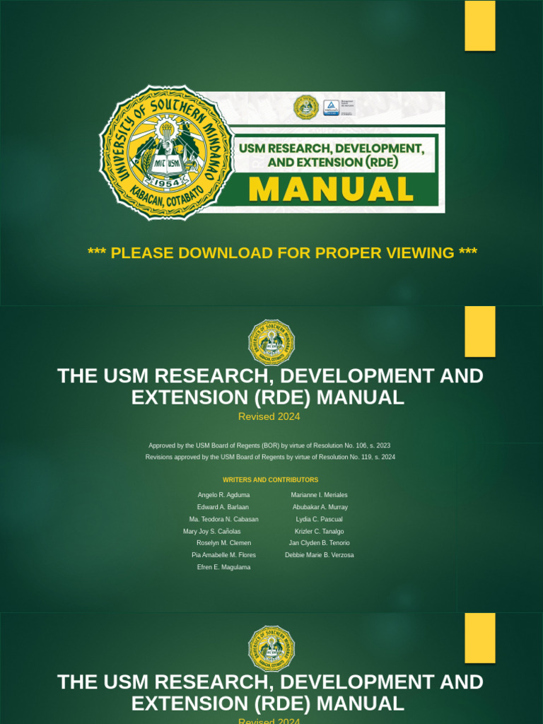 USM Research Development Manual 2024 | PDF | Thesis | Privacy
