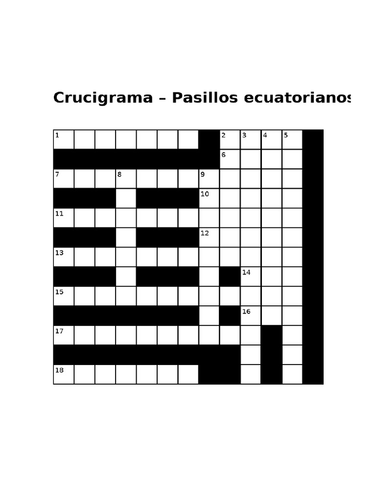 Crucigrama Pasillos VarD | PDF