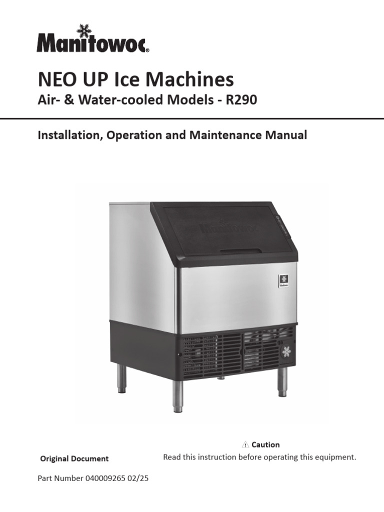 NEO UP Ice Machines Manual: Install & Operate | PDF | Electrical Wiring ...