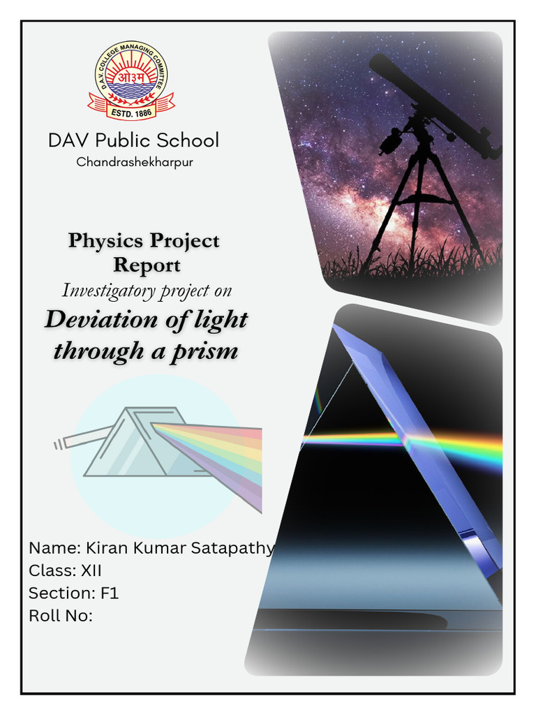 Physics Project on Light Deviation | PDF | Refraction | Electromagnetic ...