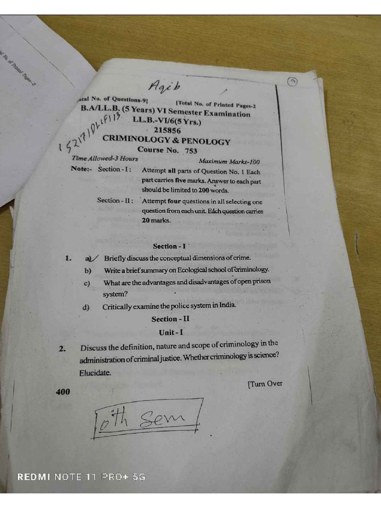 6th Sem Question Paper - Compressed | PDF