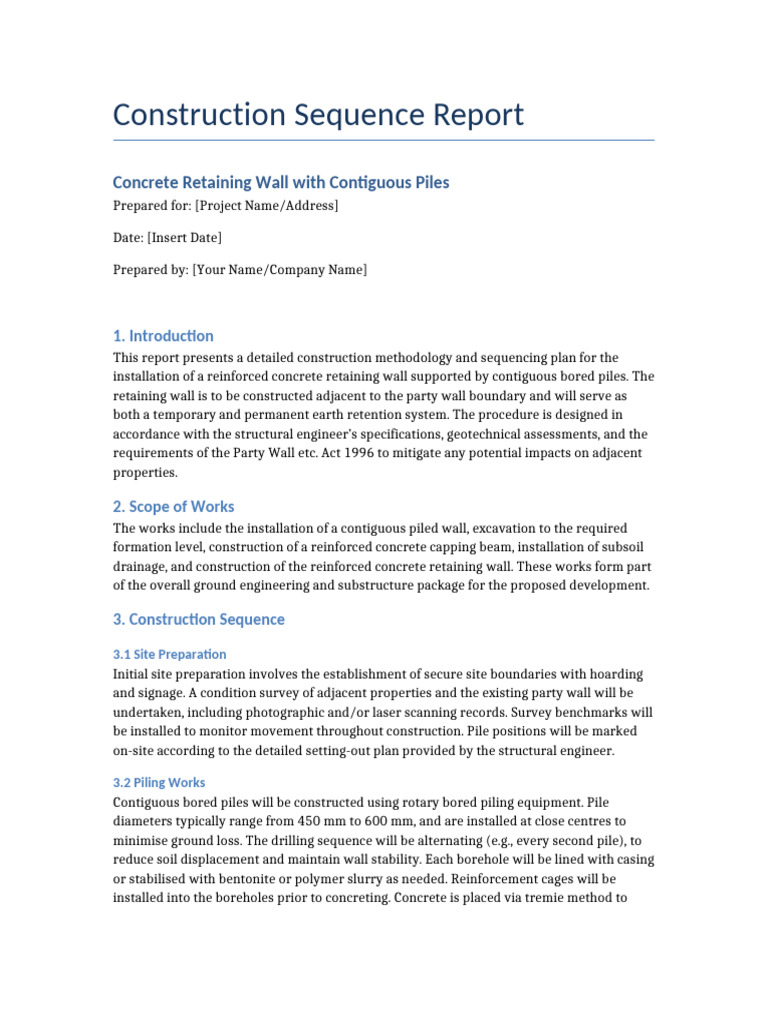 Detailed Concrete Retaining Wall Report | PDF | Concrete | Civil Engineering