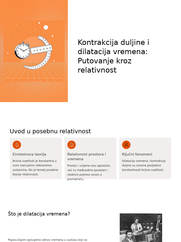 Kontrakcija Duljine I Dilatacija Vremena Putovanje Kroz Relativnost | PDF