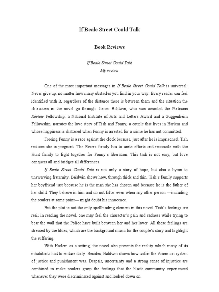 Review On If Beale Street Could Talk | PDF | Racism | Discrimination ...