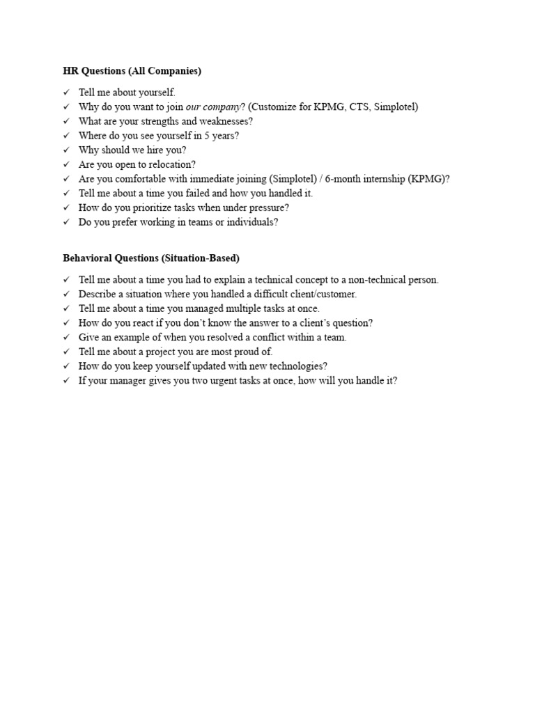 Essential HR Interview Questions | PDF