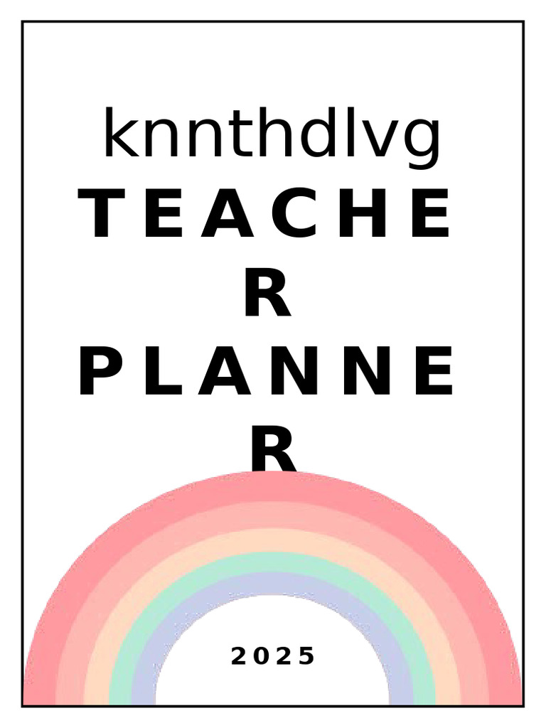 Minimalist Rainbow Teacher Planner | PDF