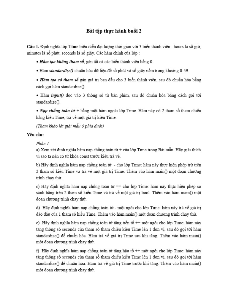 C++ TTNT Thuc Hanh 2 | PDF