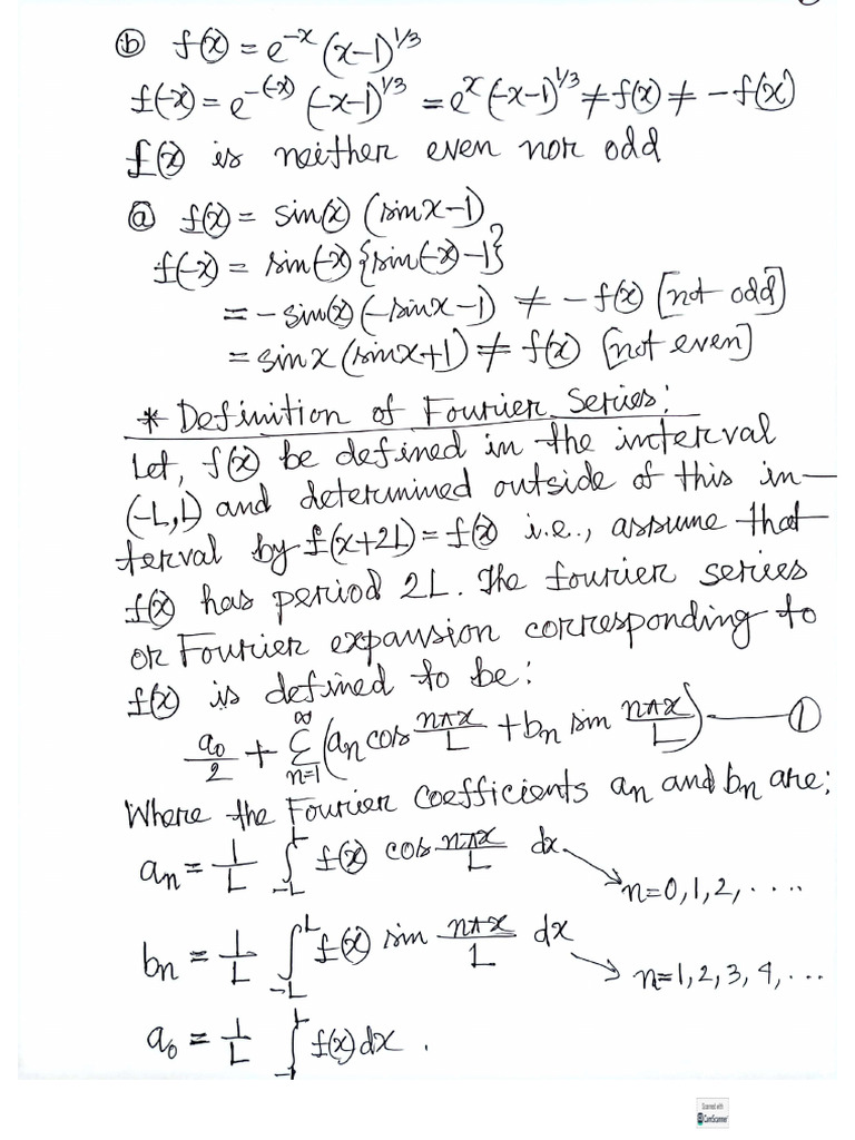 Fourier Series and Transform Lecture Sheet | PDF