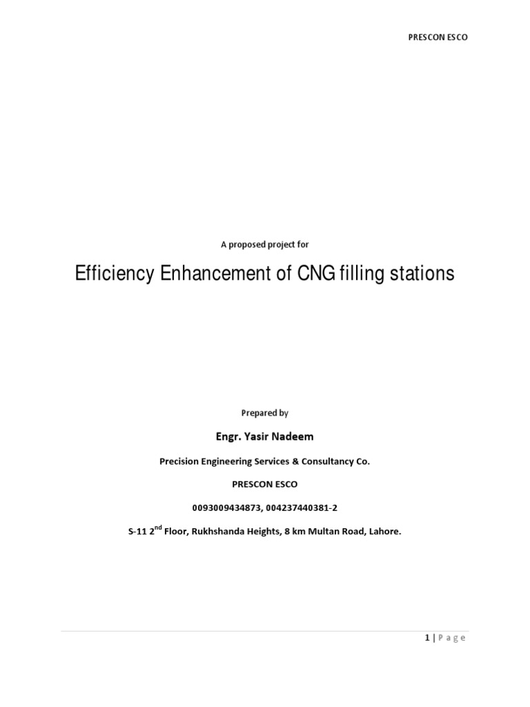 CNG Project Proposal | PDF | Filling Station | Natural Gas