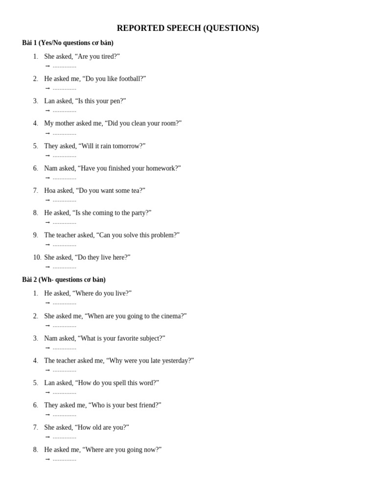 Reported Speech: Questions & Commands | PDF | Natural Environment