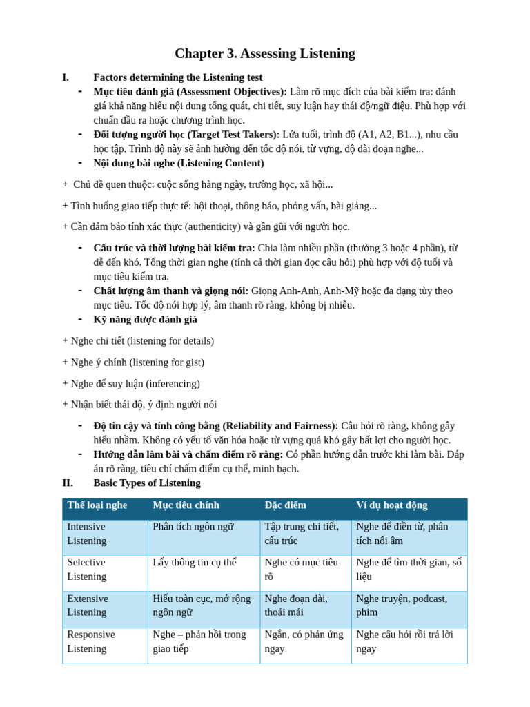 Chapter 3 - Assessing Listening | PDF