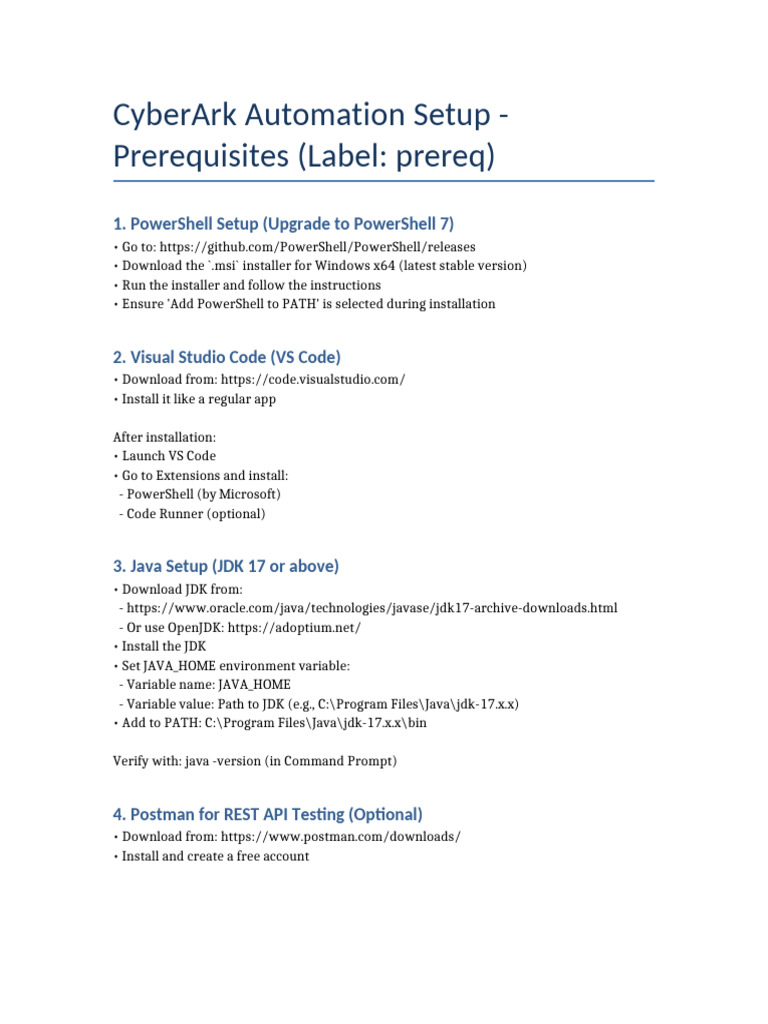 CyberArk Automation Prereq Steps | PDF