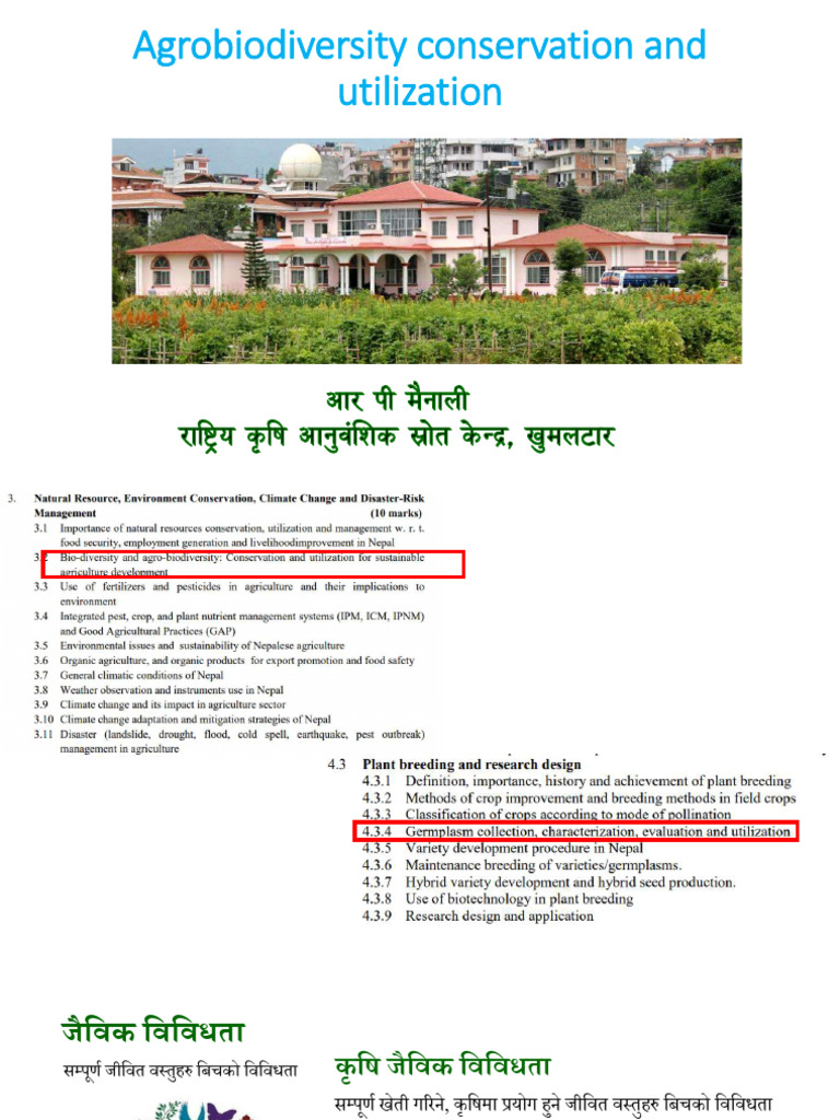 Agrobiodiversity Conservation and | PDF | Plant Breeding | Organisms
