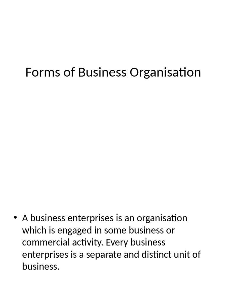 Types of Business Organizations Explained | PDF | Partnership | Public ...