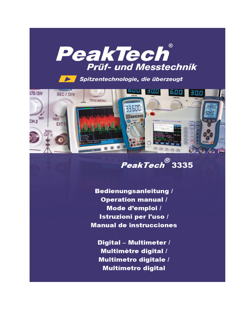 PeakTech 3335 DMM Manual | PDF | Electricity | Electrical Engineering