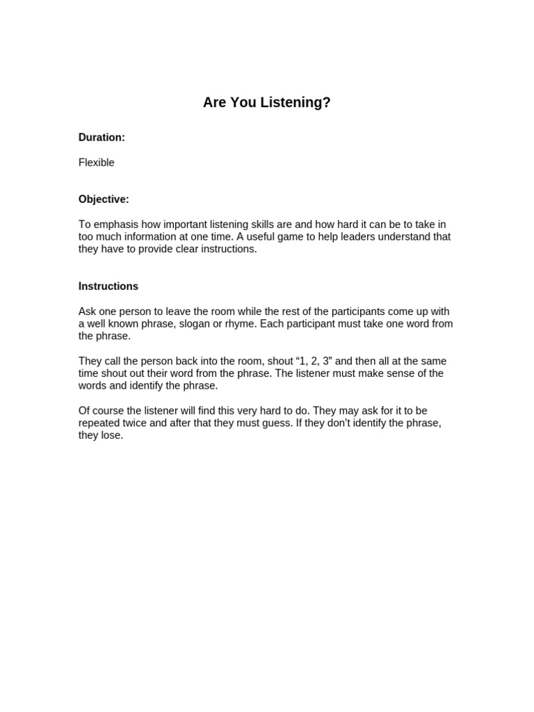 Are You Listening | PDF