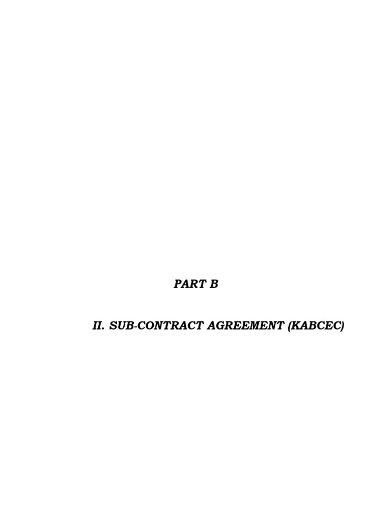 Sub-Contract Agreement Overview | PDF | Subcontractor | Legal Liability