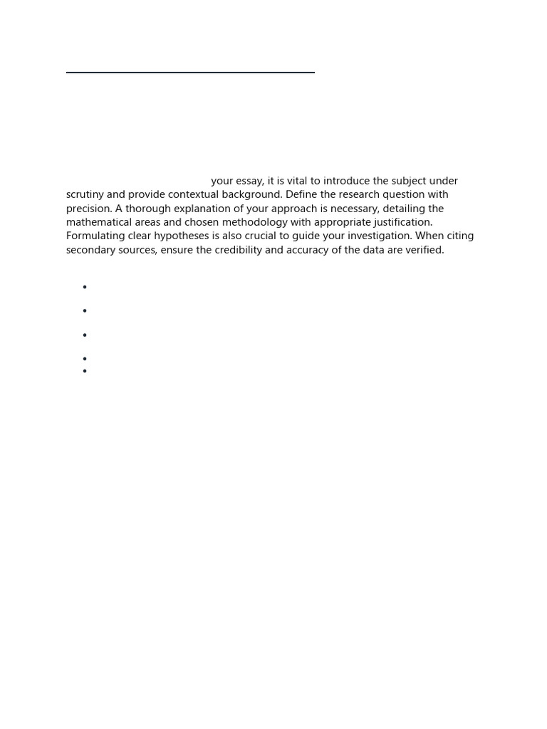 Maths Extended Essay Criteria Guide | PDF | Essays | Methodology