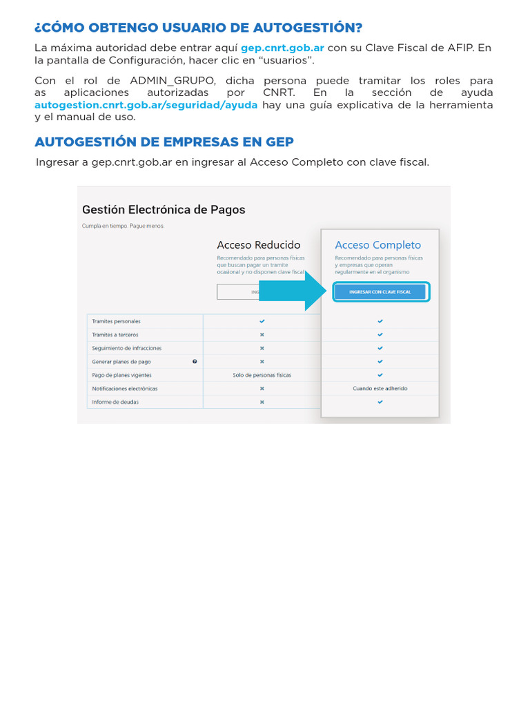 Guía para Usuario de Autogestión GEP | PDF