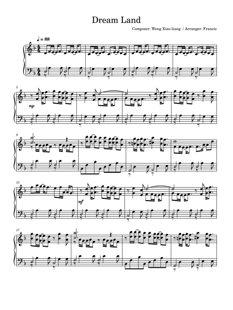 Dream Land Music Composition Details | PDF