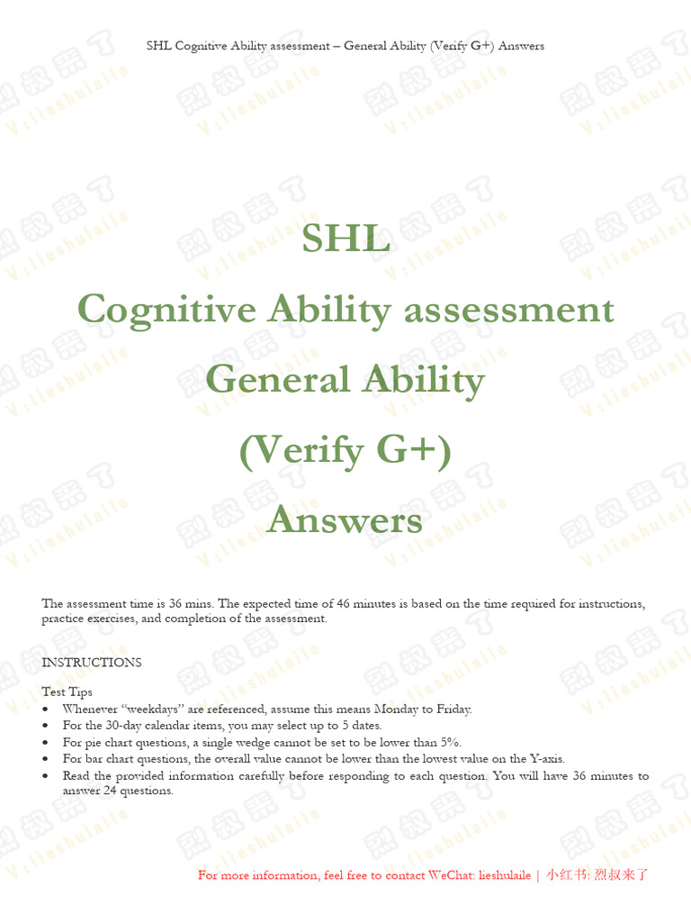 General Ability Assessment Answers | PDF | Workweek And Weekend ...