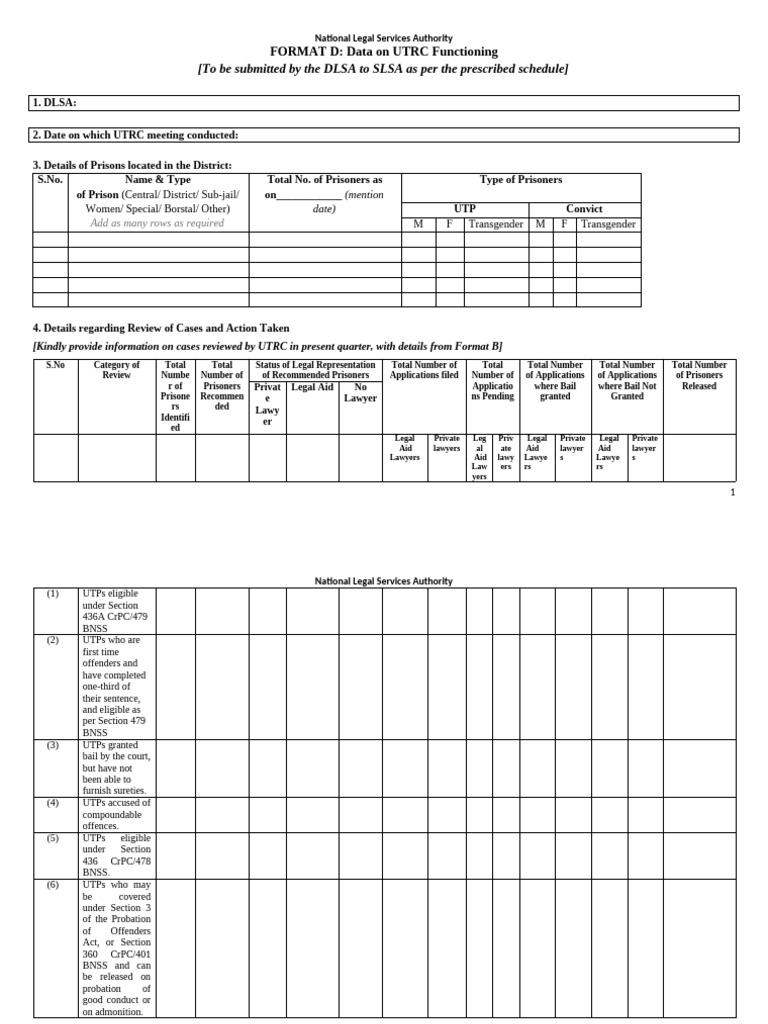 UTRC Meeting Report for DLSA Submission | PDF | Bail | Crime & Violence