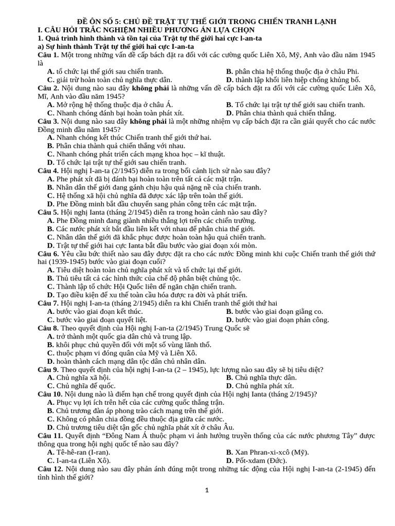 Đề ôn hs5 (b2-Lâm) -HS | PDF